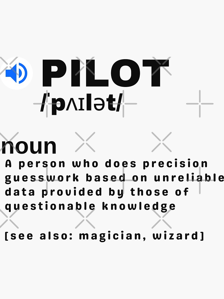 "Funny Pilot Definition" Sticker for Sale by youssef7799 | Redbubble