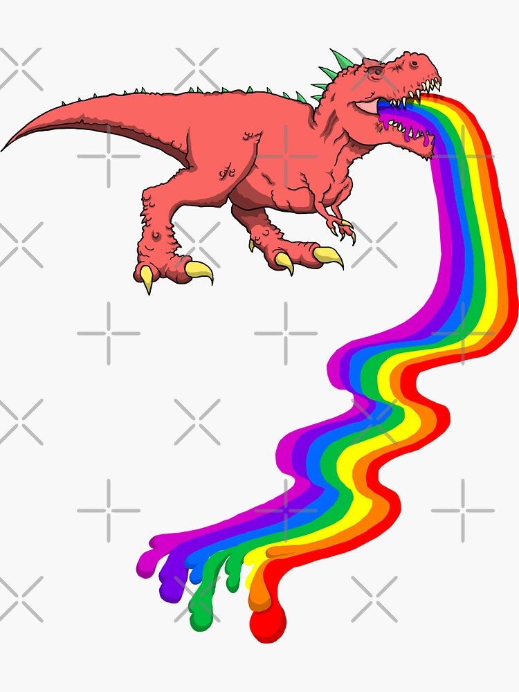 "T-Rex Rainbow " Sticker for Sale by CastleCrew | Redbubble