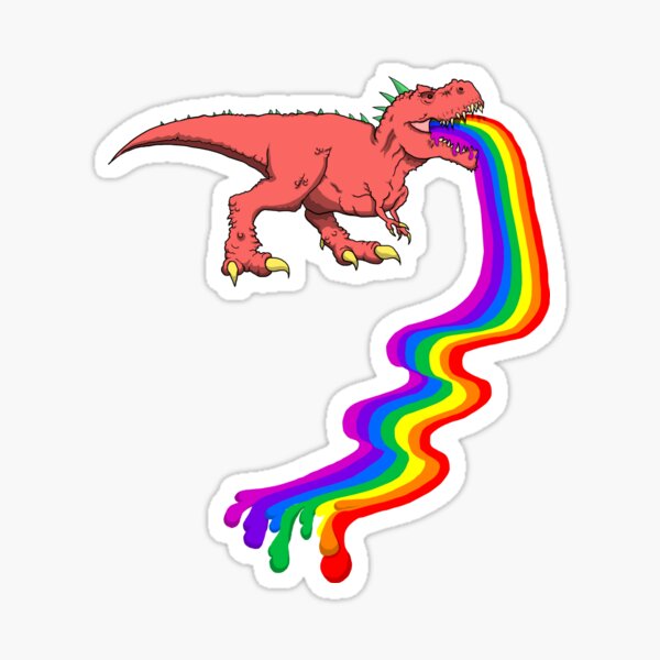 "T-Rex Rainbow " Sticker for Sale by CastleCrew | Redbubble