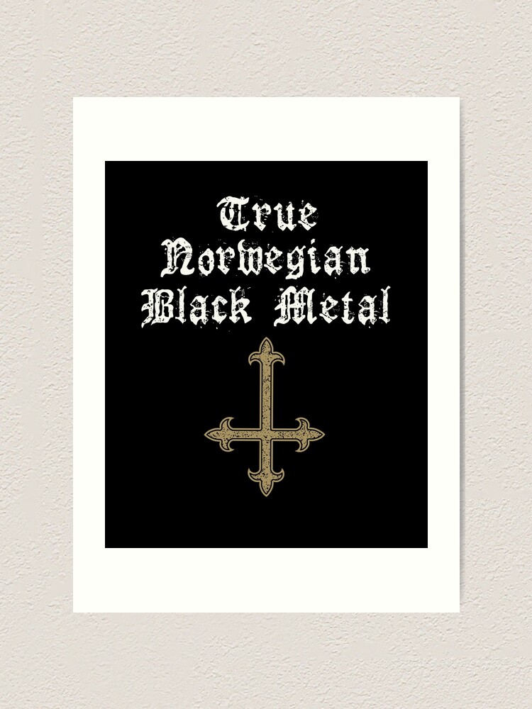 "True Norwegian Black Metal Inverted Cross" Art Print for Sale by ...