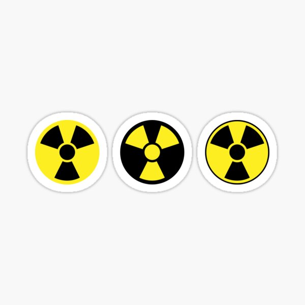 "Nuclear radiation sign sticker, nuclear warning symbol sticker ...