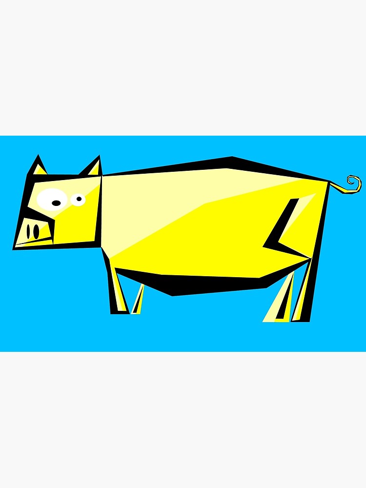 "yellow pig" Poster by DrTigrou | Redbubble