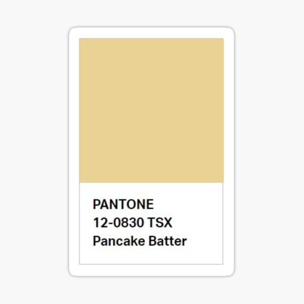 "Pantone Colour 12-0830 TSX Pancake Batter" Sticker for Sale by ...