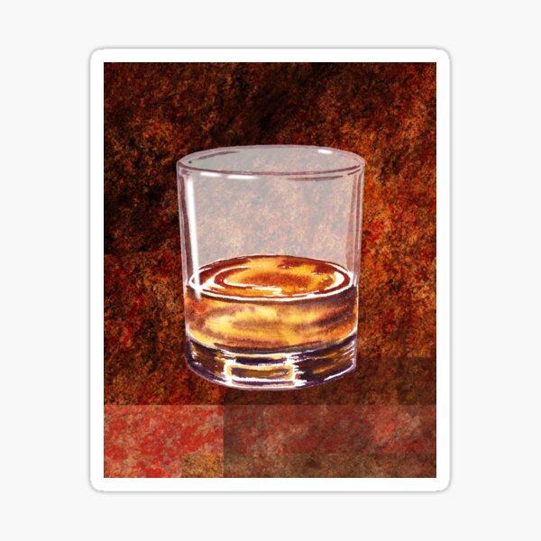 "Whiskey Glass" Sticker for Sale by IrinaSztukowski | Redbubble