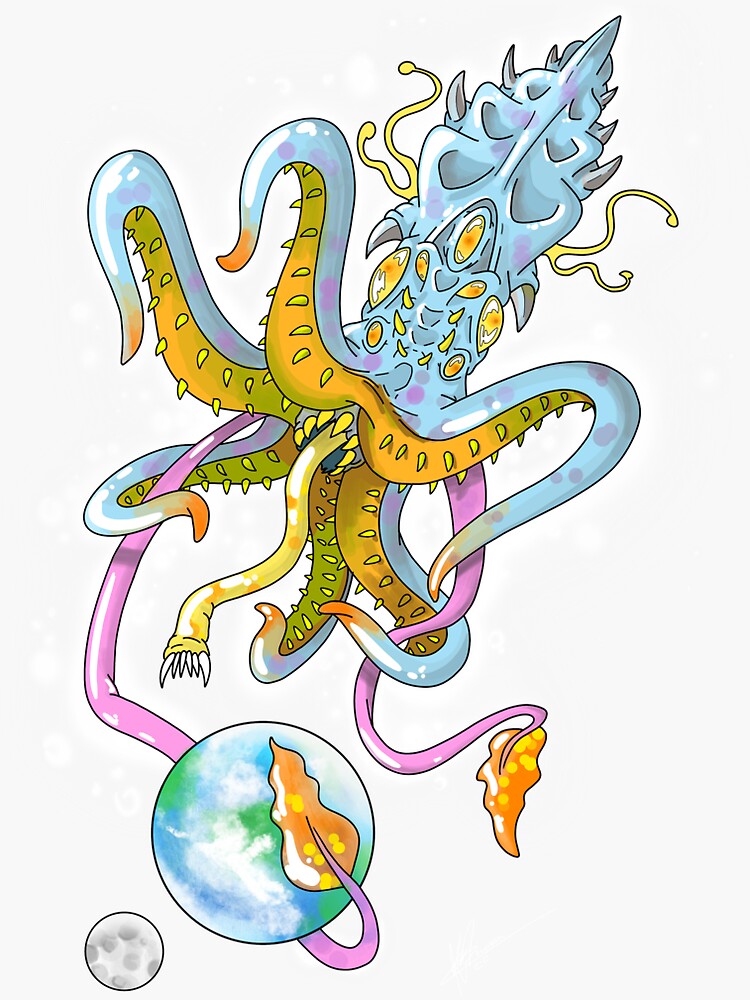 "Space Kraken" Sticker for Sale by ArtByKameron | Redbubble