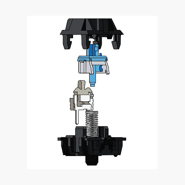 "Mechanical Keyboard - Blue Key Switch Deconstructed" Photographic ...