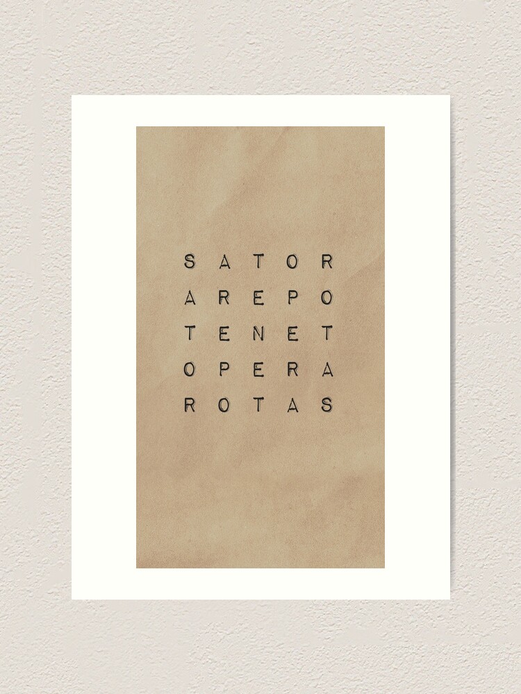 "Sator magic square TENET" Art Print for Sale by LiaRic | Redbubble