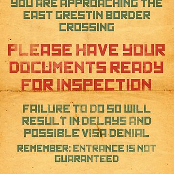 "Papers, Please - Attention" Postcard for Sale by Ketchoutchou | Redbubble