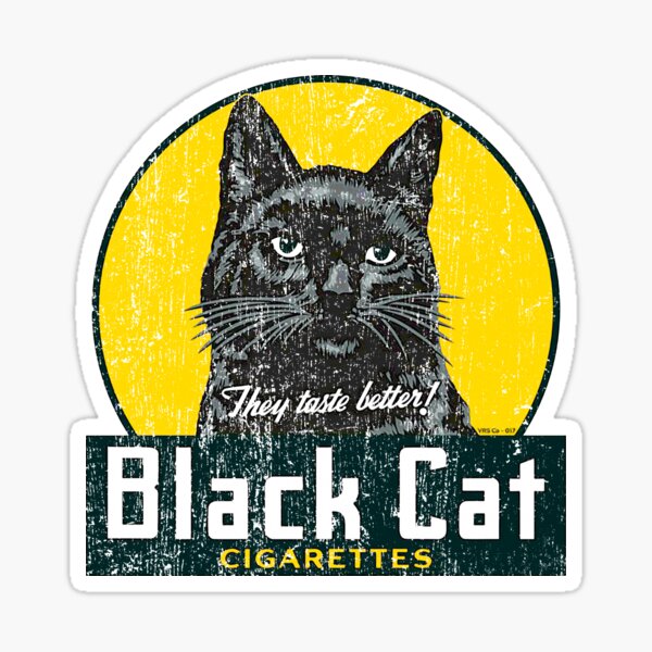 "black cat vintage" Sticker for Sale by malinafandi | Redbubble