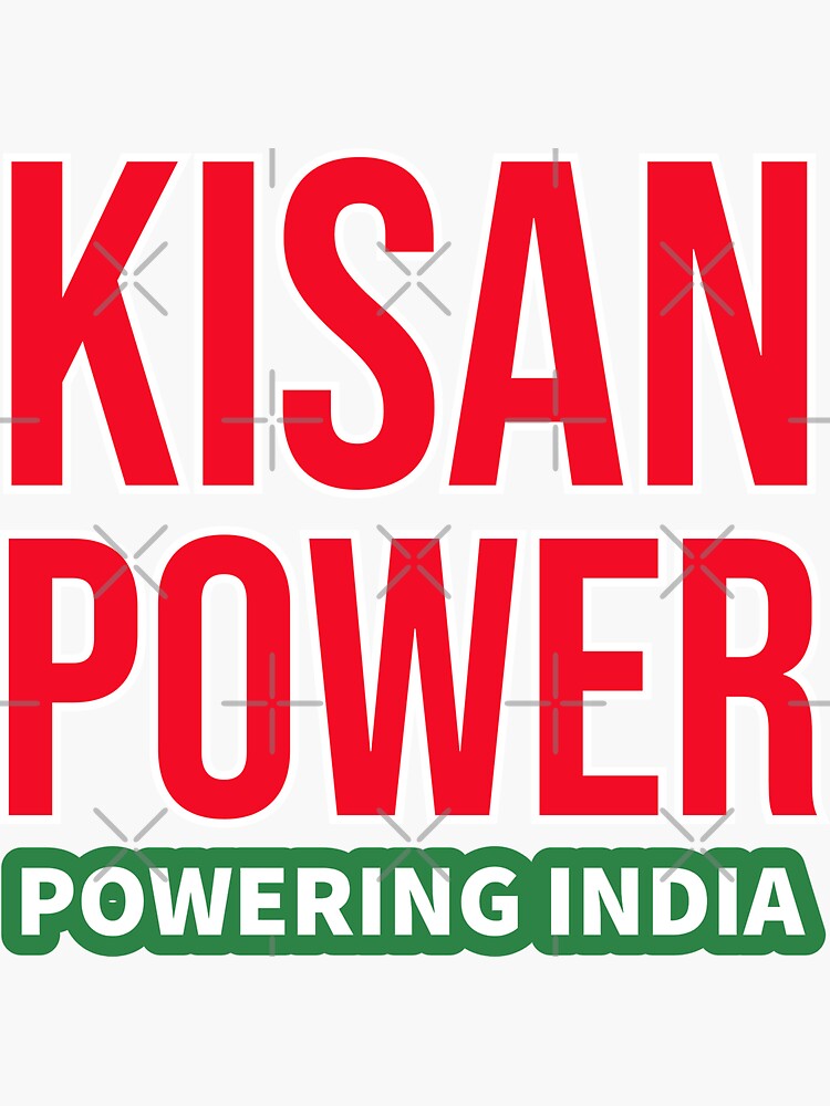"Kisan Power Powering India - Saffron" Sticker by simpleones | Redbubble