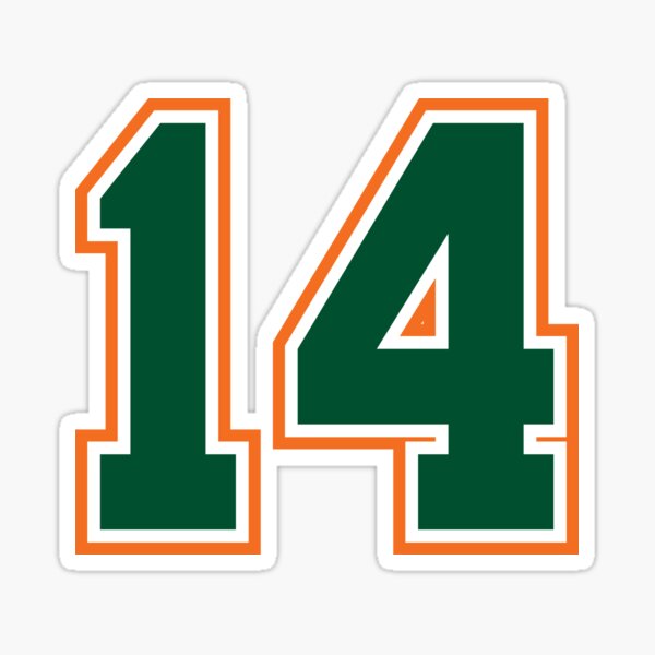 Pegatina «14 Jersey número catorce directamente desde Miami» de Urosek ...