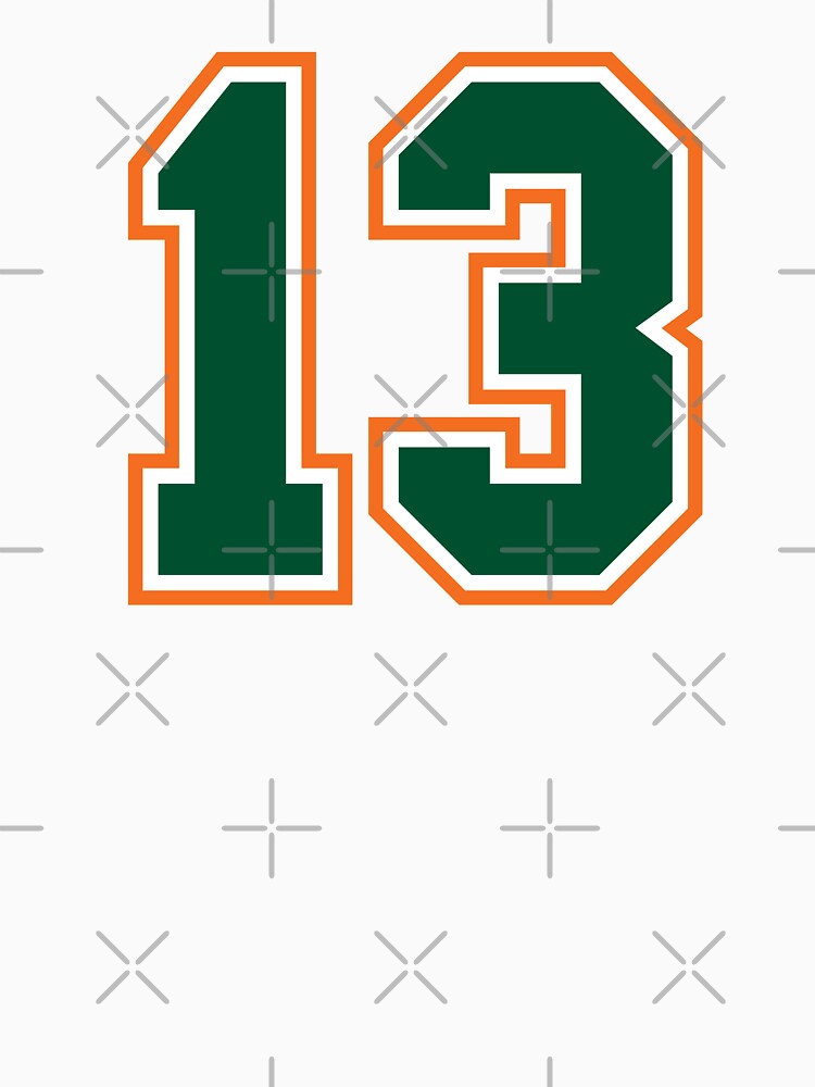 "13 Jersey Number Number Thirteen Straight From Miami" T-shirt for Sale ...