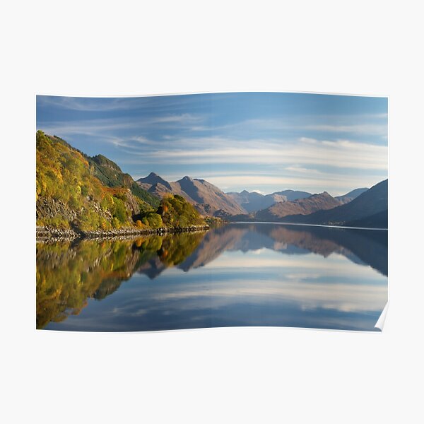 "Five Sisters in Autumn and Loch Duich Inverinate Scotland." Poster for ...