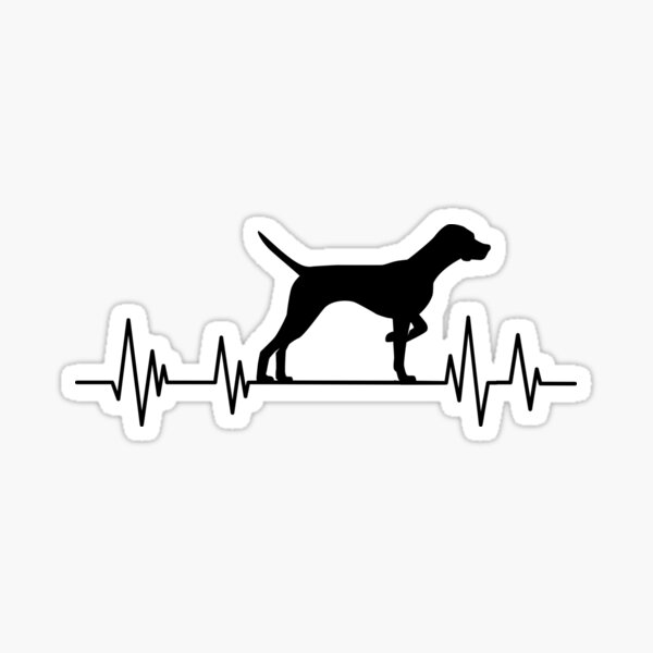 "pointer Heartbeat dog Heartbeat pointer Silhouette" Sticker for Sale ...