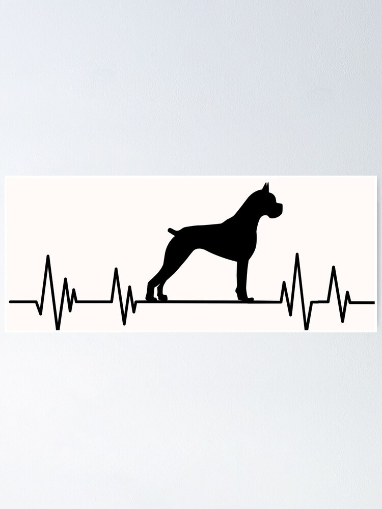 "Boxer Heartbeat dog Heartbeat Boxer Silhouette" Poster by ELmezz ...