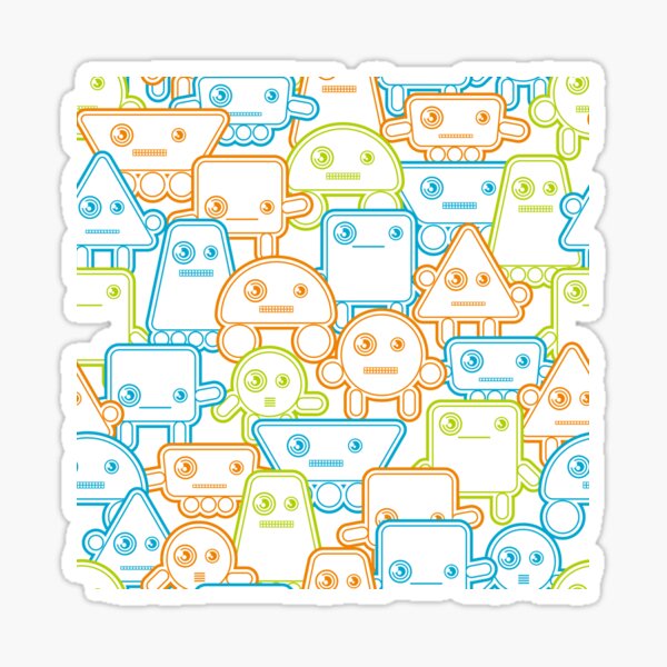 "Bots theme - Pattern based" Sticker by TechnoticCo | Redbubble