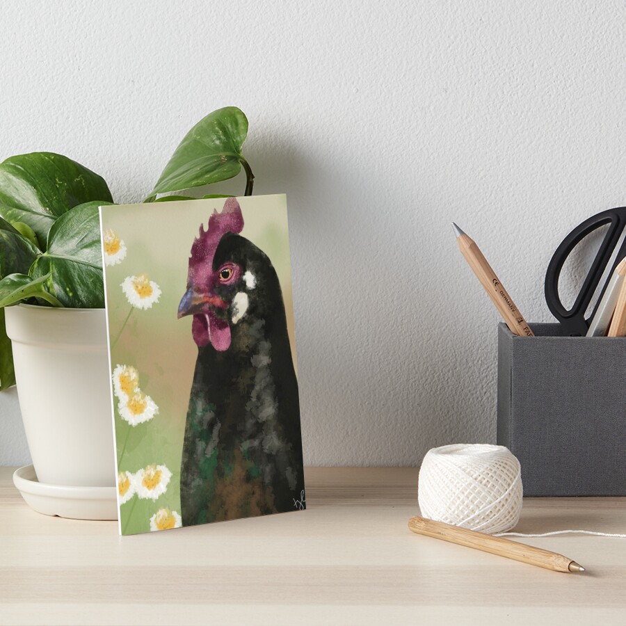 "Daisy the Chicken" Art Board Print for Sale by quirkeebird | Redbubble
