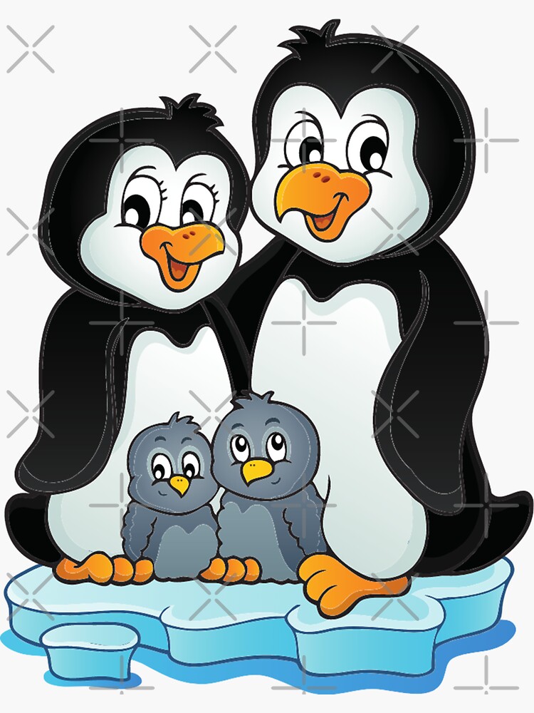 "Cute Penguins Family Arctic Snow Winter Antarctica" Sticker for Sale ...