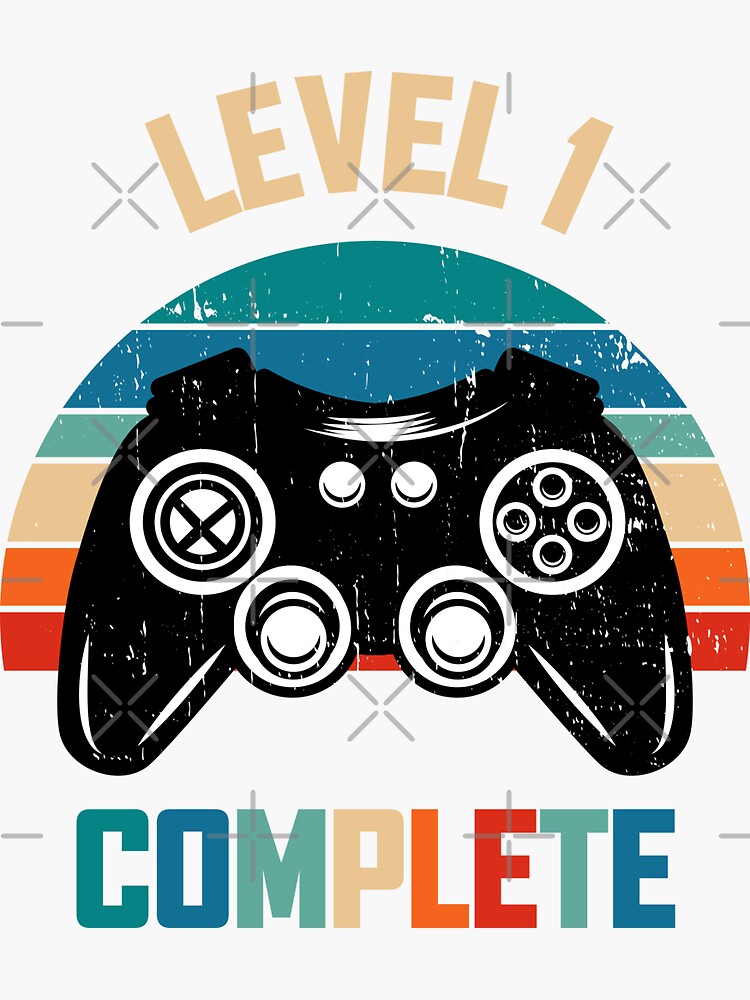 "Level 1 Complete Vintage" Sticker for Sale by ClassyC | Redbubble