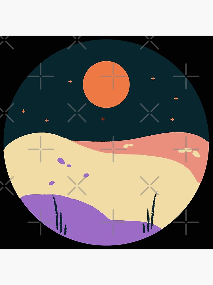 Póster «Luna en la ilustración del desierto» de Dankio | Redbubble