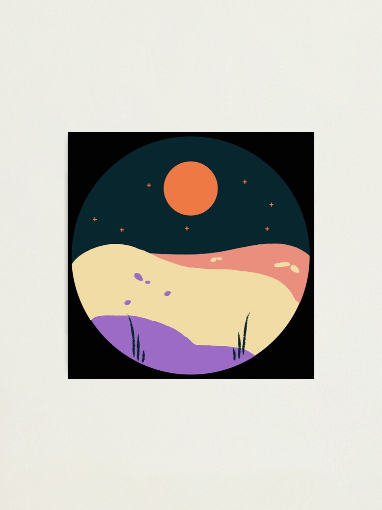 Lámina fotográfica «Luna en la ilustración del desierto» de Dankio ...
