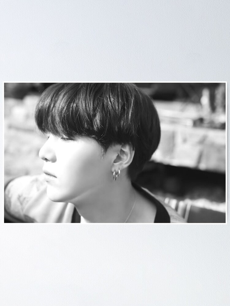 Bts Life Goes On Suga Individual Photo Black And White Poster By