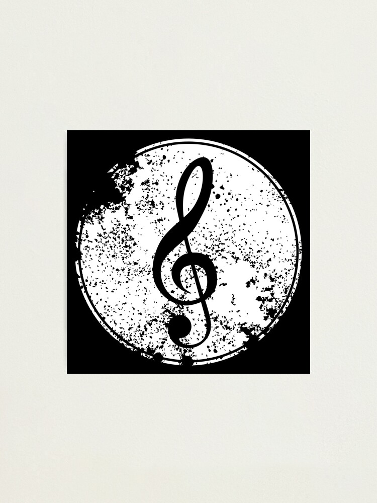 "Grunge retro music note" Photographic Print for Sale by Dankio | Redbubble