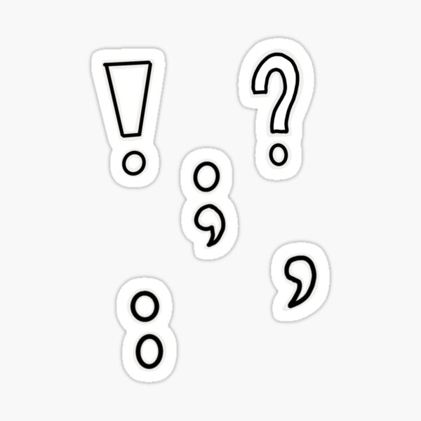 "Black and White Punctuation Marks" Sticker for Sale by daythuh | Redbubble