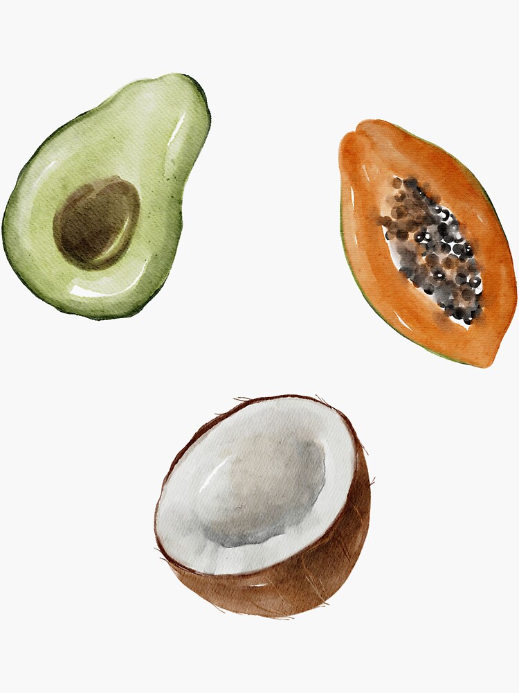 "Tropical Fruits Stickers Collection Set" Sticker for Sale by ...