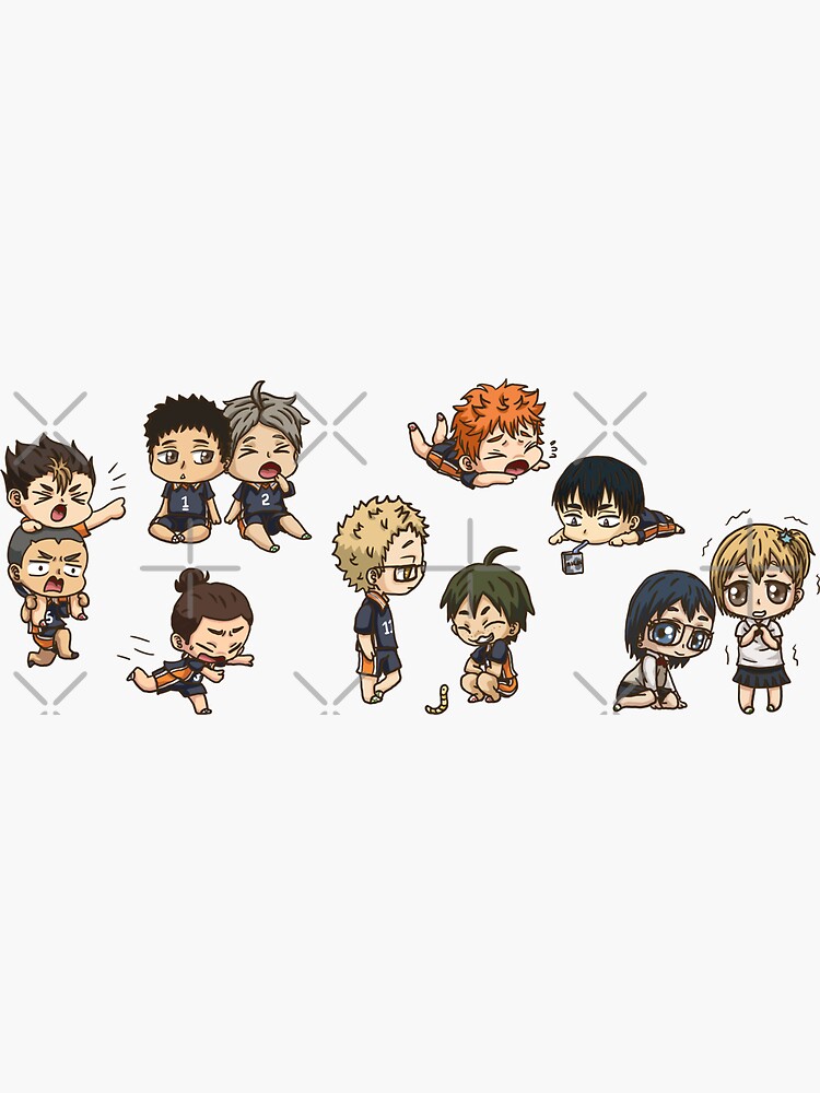 "Haikyuu!! Karasuno Chibi Babies" Sticker for Sale by H0llyDays | Redbubble