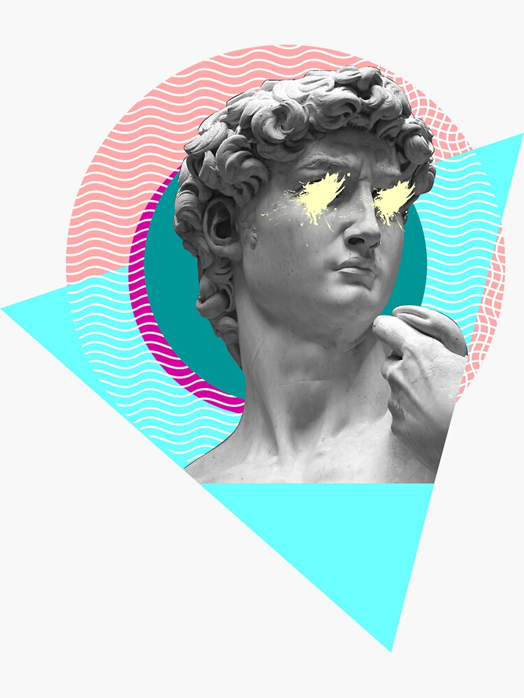 "Vaporwave David" Sticker by inXpot | Redbubble