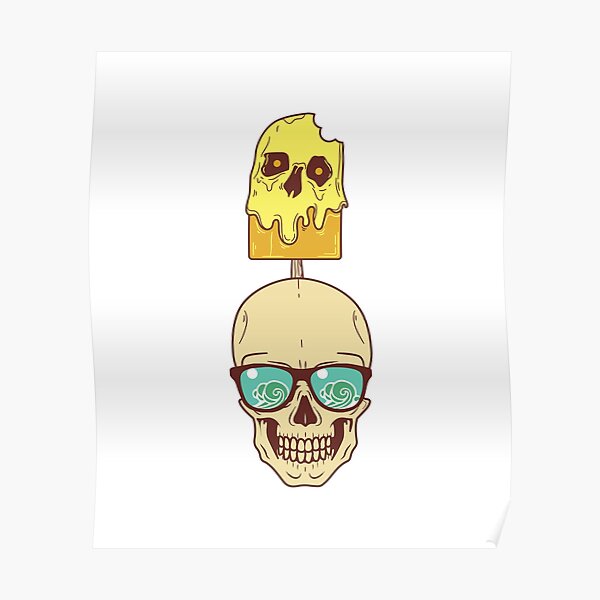 "Skeleton Skullish Ice Cream" Poster by Addictive-Merch | Redbubble