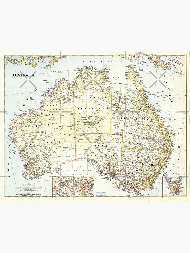 Vintage Australia Map 1948 | Antique Map Of Australia | Australia ...