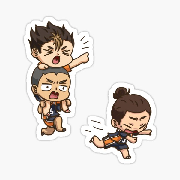 "Haikyuu!! Noya, Tanaka and Asahi Chibi Babies" Sticker for Sale by ...