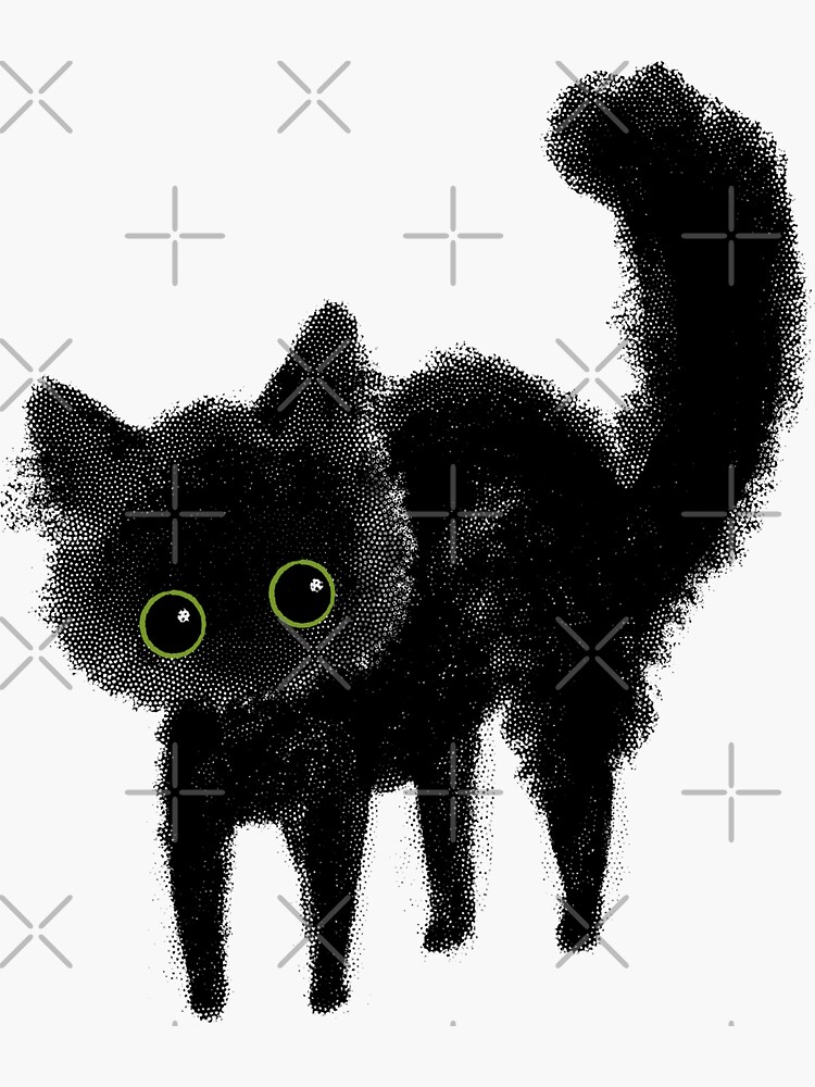 "Spooked Kitty - Black Cat " Sticker by cheyparrish | Redbubble