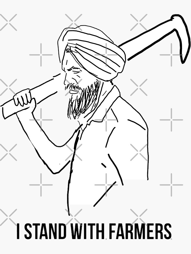 "Farmer (Kisaan)" Sticker for Sale by PurpleBandar | Redbubble