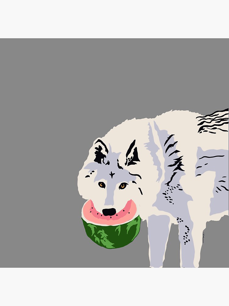 "Watermelon Wolf. " Sticker for Sale by carolynlewisx | Redbubble