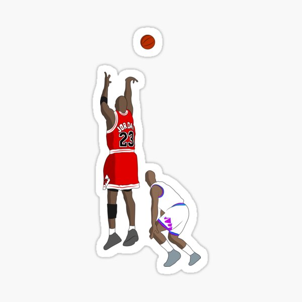 "Michael Jordan - The last shot" Sticker by Mr-Baller | Redbubble