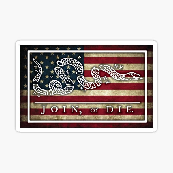 "Join Or Die American Flag" Sticker for Sale by Graphic Master | Redbubble