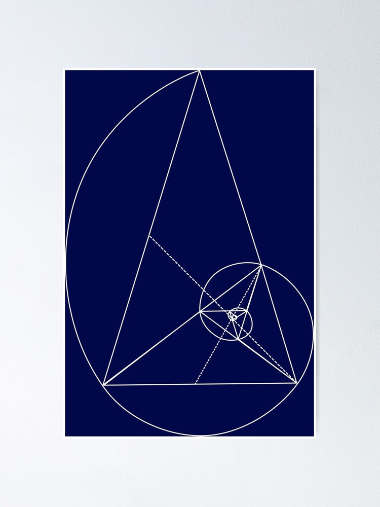 "Fibonacci Triangle Golden Spiral" Poster for Sale by joshmx19 | Redbubble