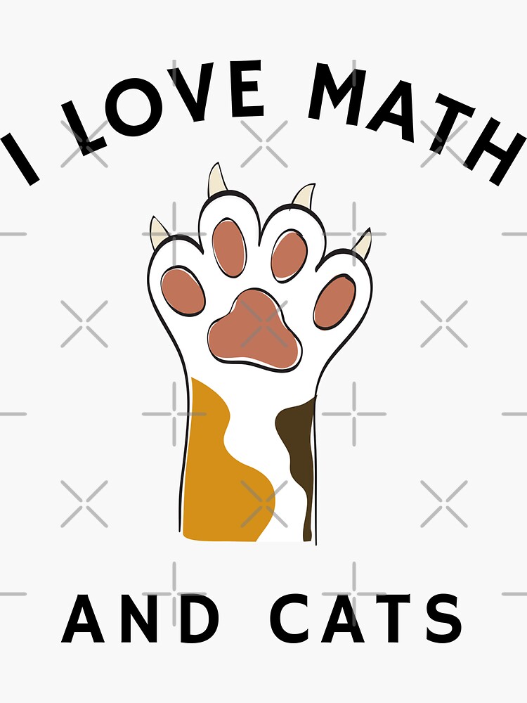 "I Love Math And Cats five hand" Sticker for Sale by Nerimen | Redbubble
