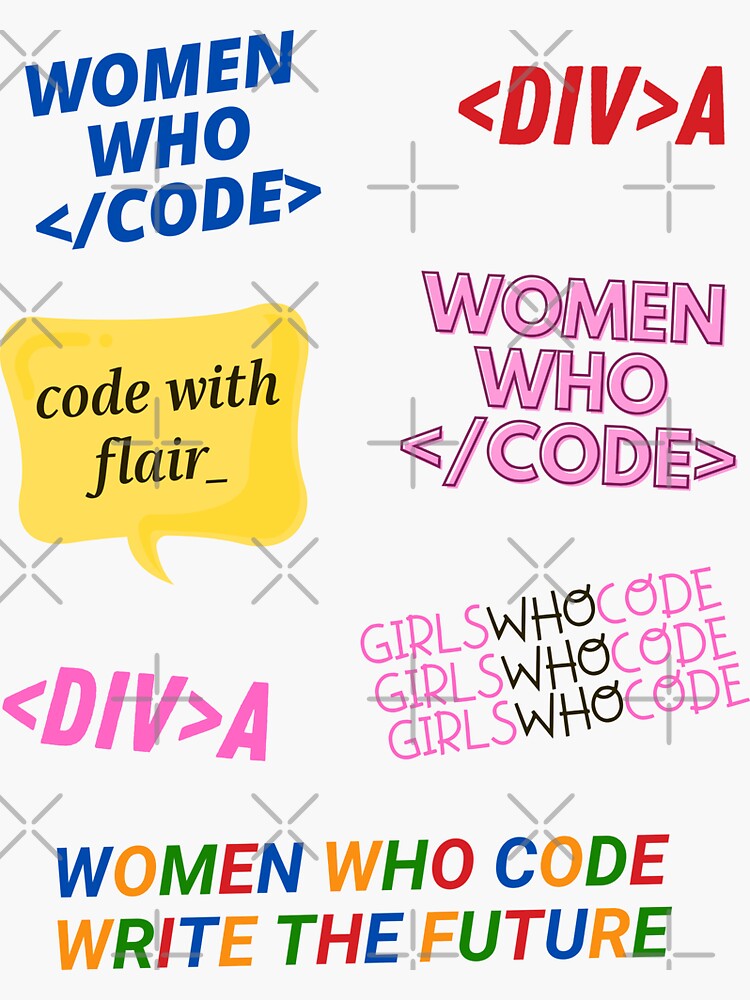"WOMEN WHO CODE Sticker Pack" Sticker for Sale by TheBaryoStudio ...