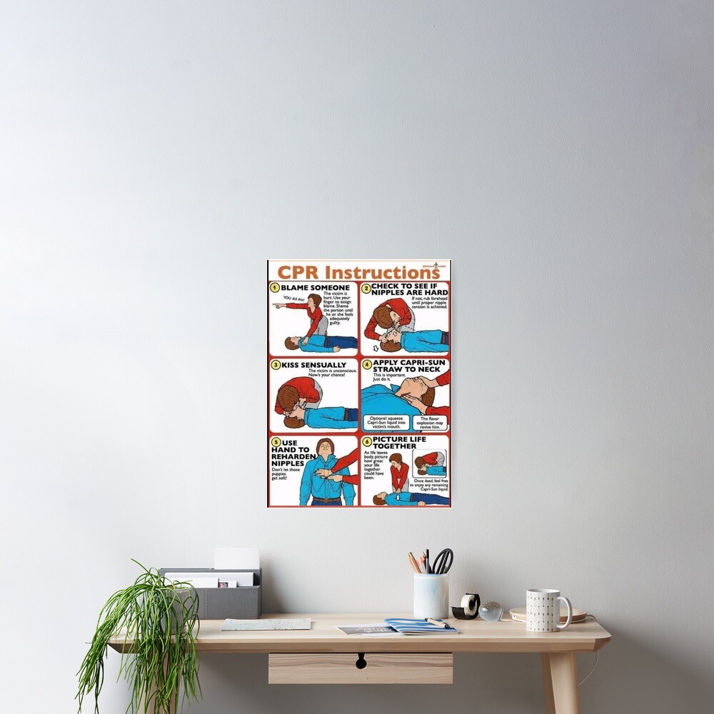 "First Aid Funny Chart EMT funny Sick joke" Poster for Sale by ...