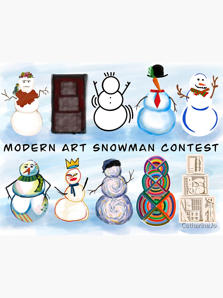 "Modern Art Snowman Contest" Sticker for Sale by CatharineJo | Redbubble