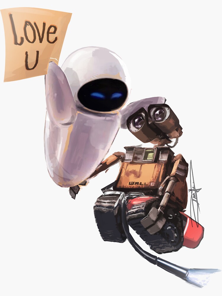 "WALL-E & EVE " Sticker for Sale by Gnyfeur | Redbubble