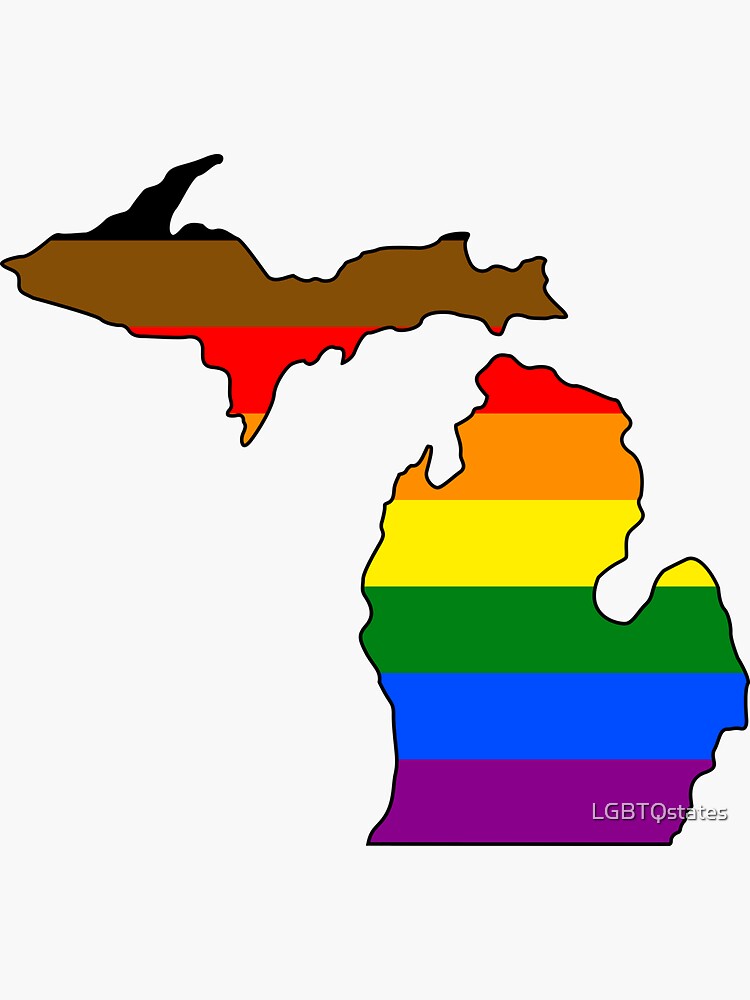 "Michigan LGBT Sticker" Sticker for Sale by LGBTQstates | Redbubble
