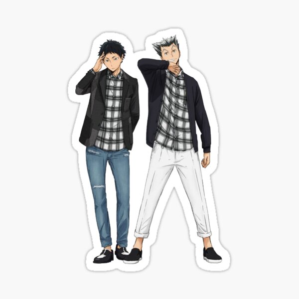 "Cute kawaii design of bokuto and akaashi anime manga haikyuu" Sticker ...