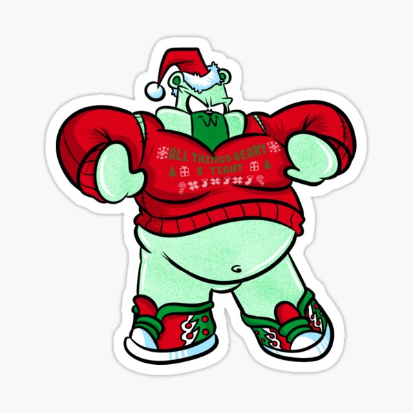 "Bulky Bear Christmas" Sticker for Sale by beefcakeboss | Redbubble