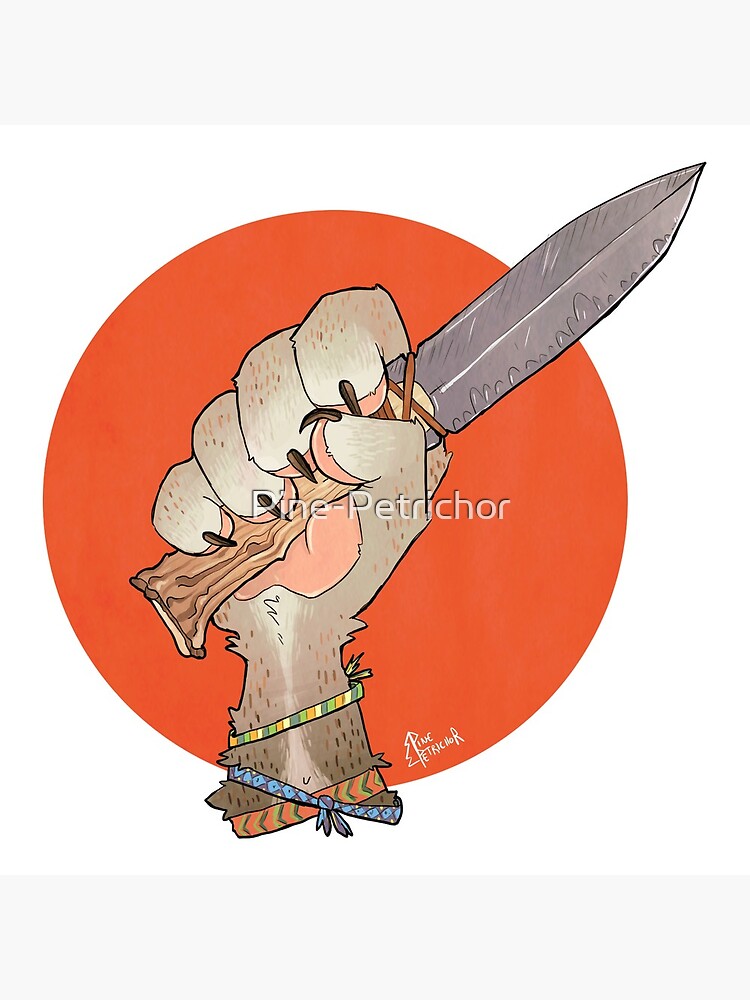 "PAW GRABBING KNIFE" Art Print for Sale by Pine-Petrichor | Redbubble
