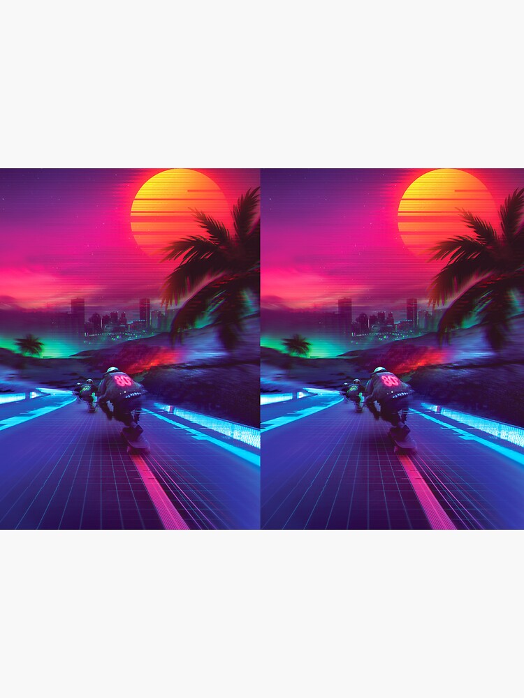 "Synthwave Midnight Outrun" Water Bottle for Sale by dennybusyet ...